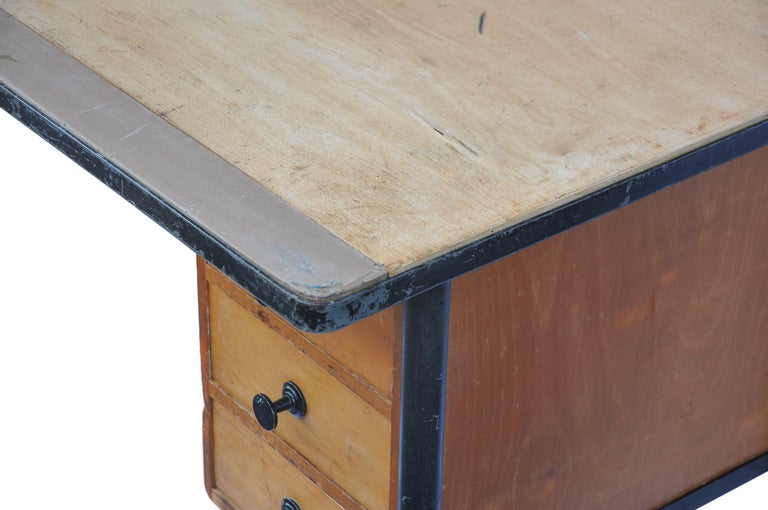 Small Maple and Steel Desk with Drawers, 1940s For Sale at 1stDibs ...