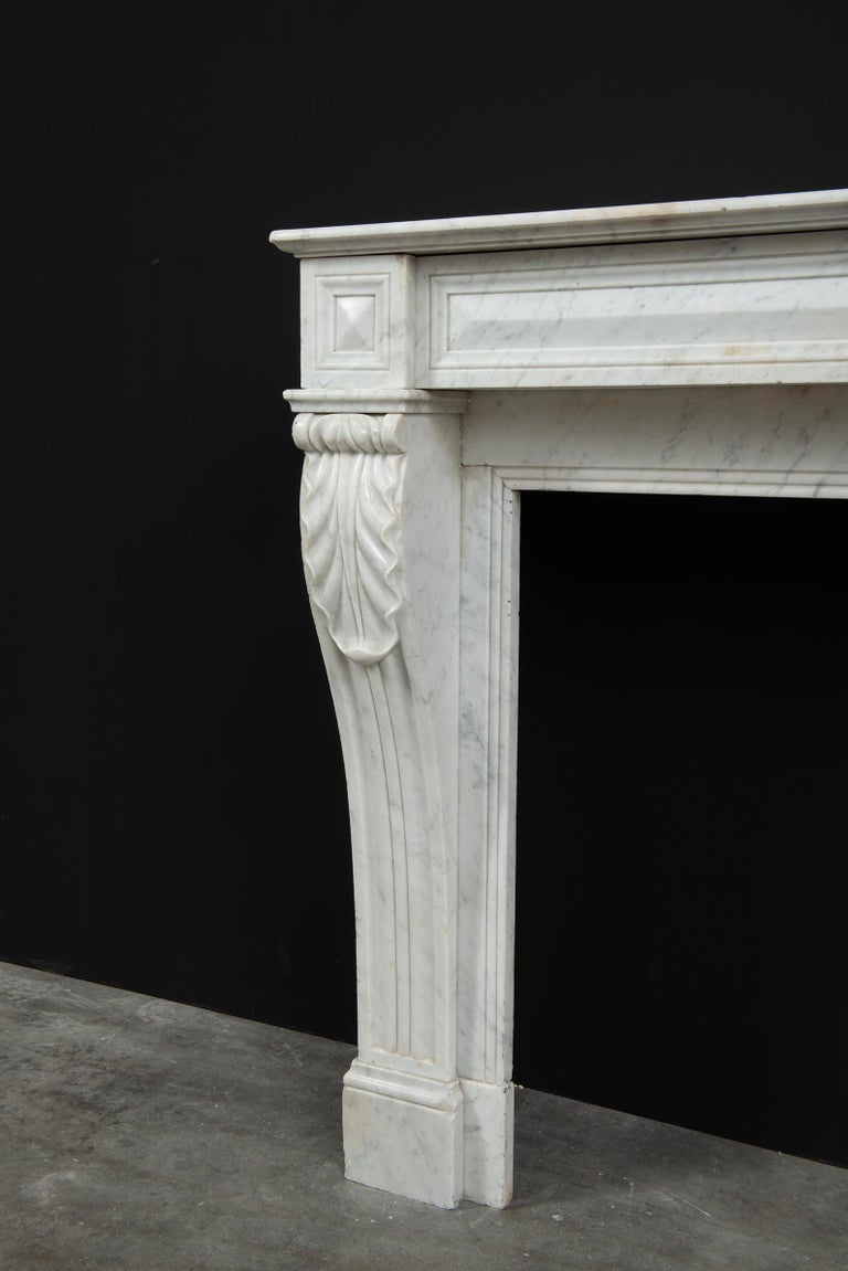 Small Marble Louis XVI Fireplace Mantel For Sale at 1stDibs