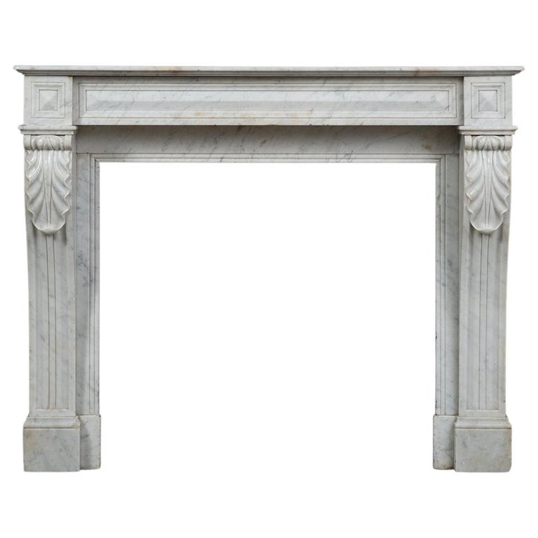 Small Marble Louis XVI Fireplace Mantel For Sale at 1stDibs