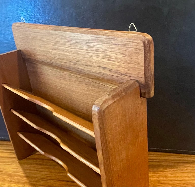 Small MCM Teak Wall Shelf / Organizer For Sale at 1stDibs