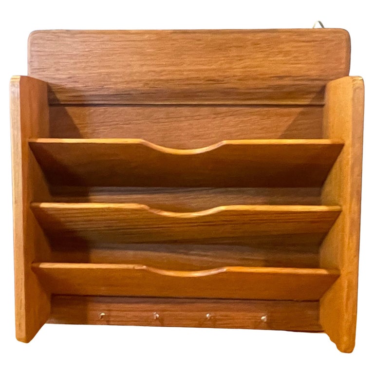 Small MCM Teak Wall Shelf / Organizer For Sale at 1stDibs