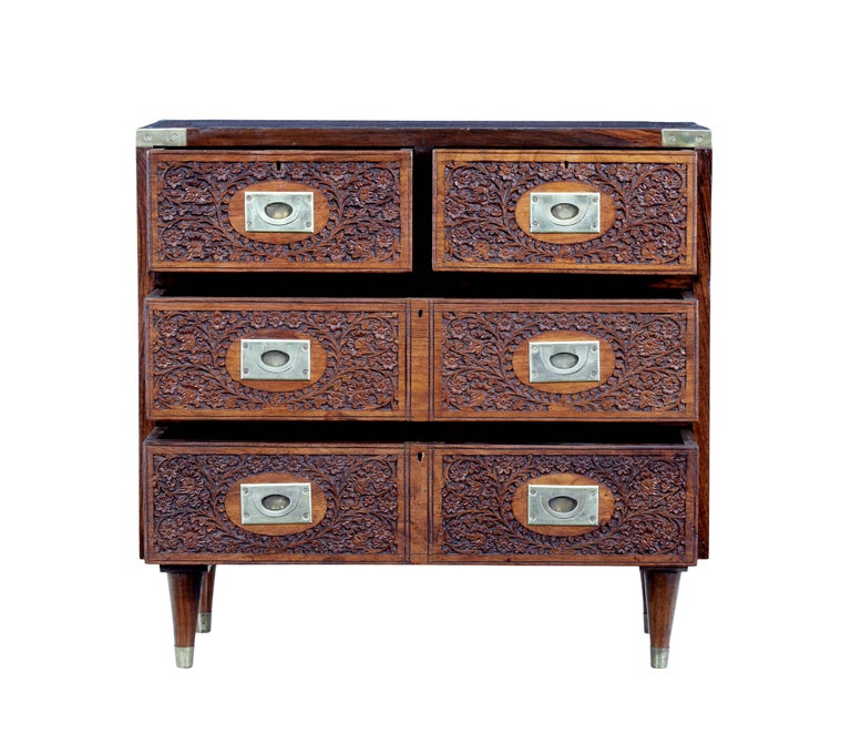 Small Mid 20th Century Carved Chest of Drawers by Fazal Rahim and Bros ...