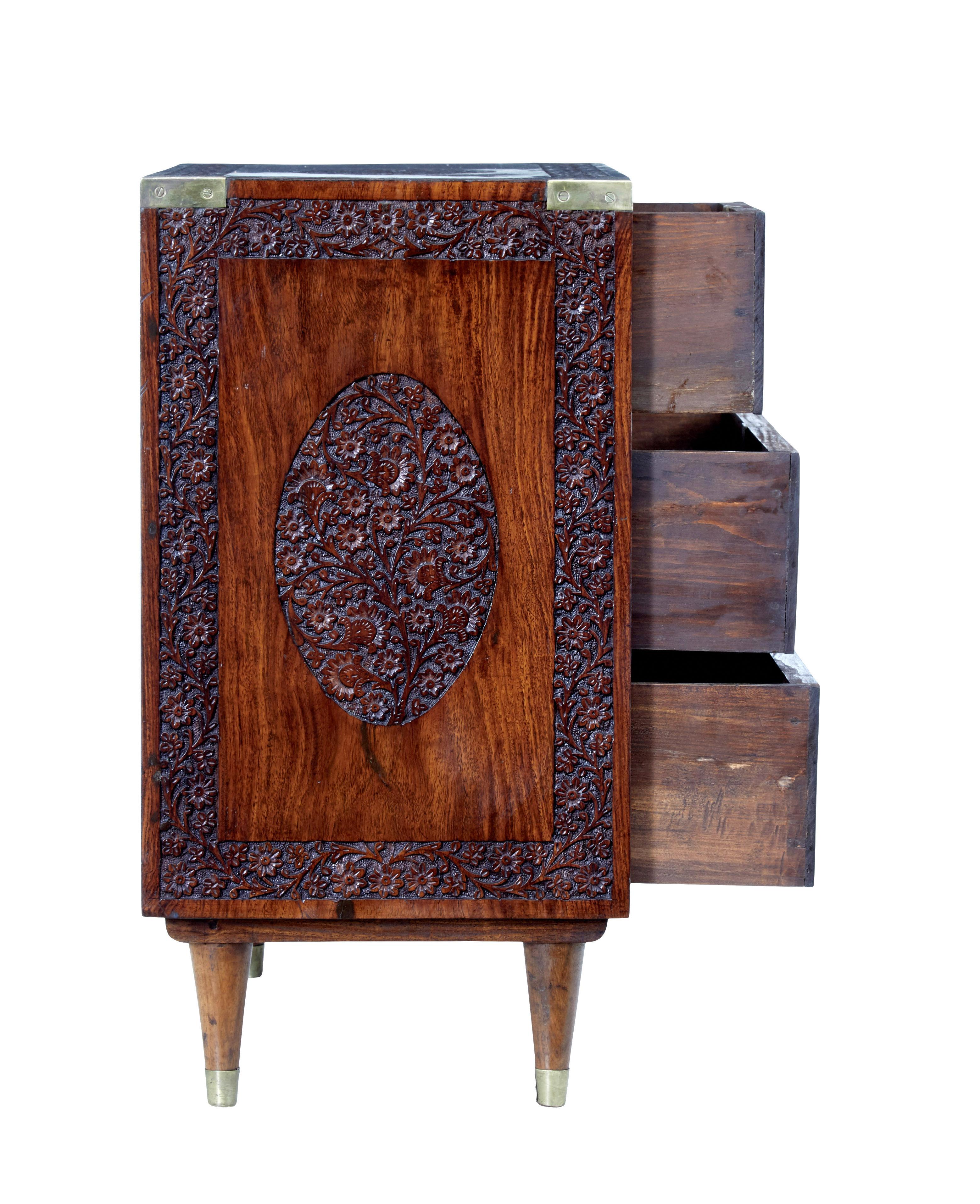 Small Mid-20th Century Carved Chest of Drawers by Fazal Rahim and Bros ...