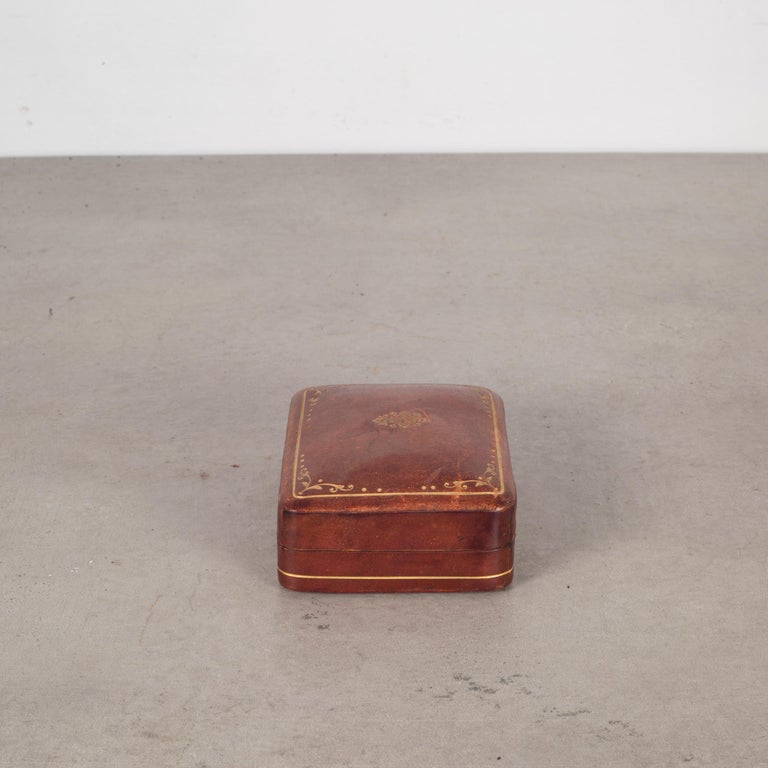 Small Midcentury Italian All Leather Box with Embossed Gold, circa 1960 ...