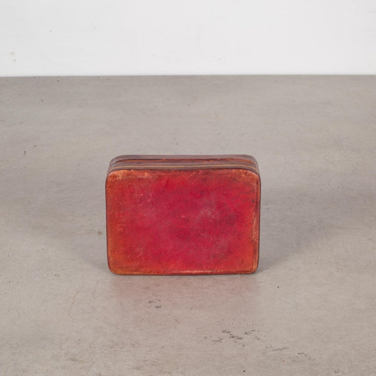 Small Midcentury Italian All Leather Box with Embossed Gold, circa 1960 ...