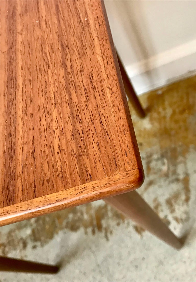 Small Mid-Century Modern Tapered Leg Teak Side Table, Denmark at ...