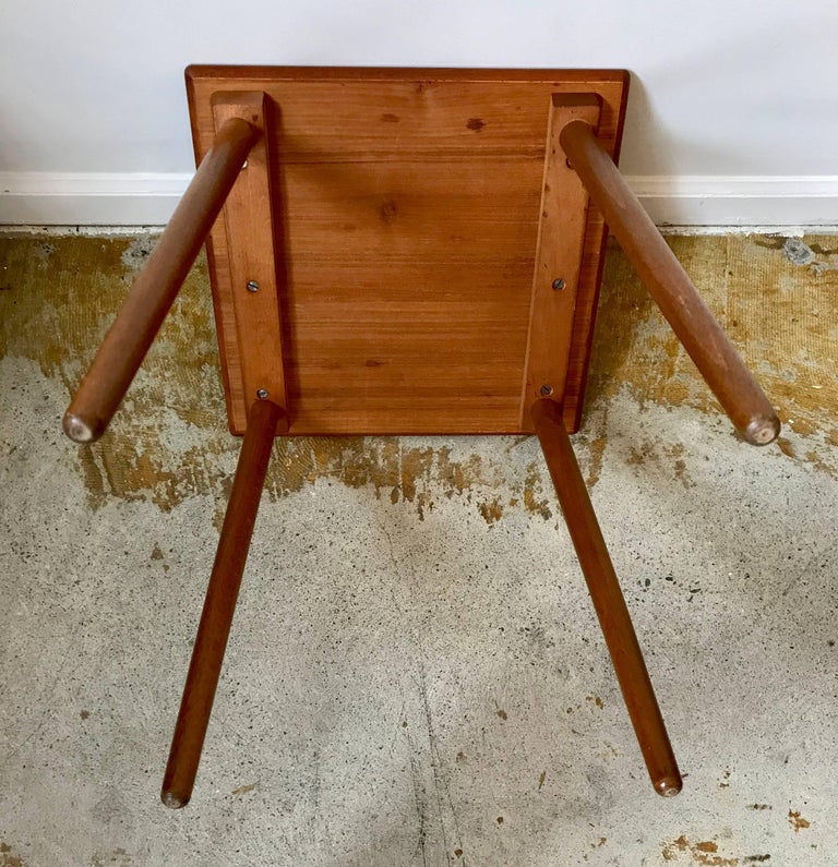 Small Mid-Century Modern Tapered Leg Teak Side Table, Denmark at ...