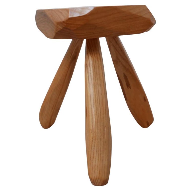 Small Mid-Century Pine Stool at 1stDibs