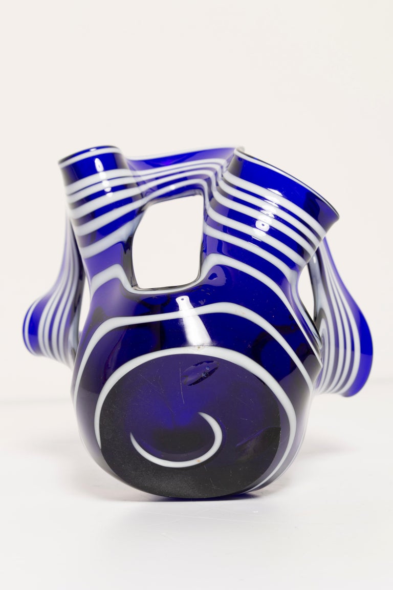 Small Mid-Century Ultramarine Blue and White Vase, Europe, 1960s For ...