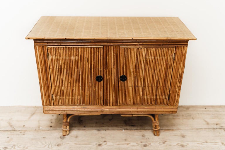 Small Midcentury Rattan Cabinet at 1stDibs