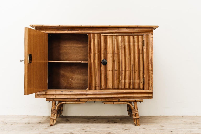 Small Midcentury Rattan Cabinet at 1stDibs