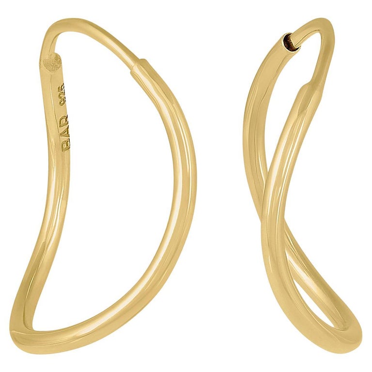 Small Modernist Curve Hoop Earrings, 18 Carat Gold Plated Recycled ...