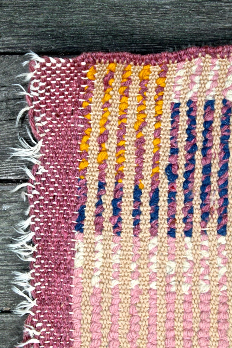 Small Modernist Rya Weaving in Bauhaus de Stijl Style For Sale at 1stDibs