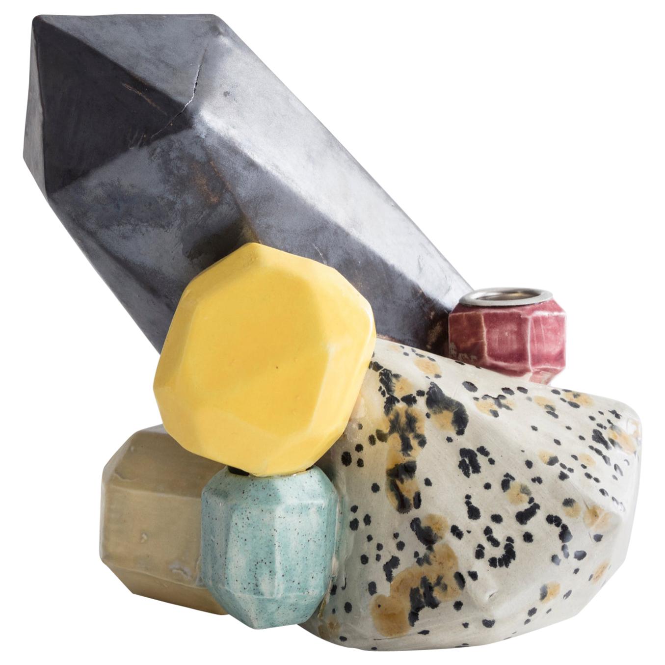 Unique Gem Cluster in Ceramic with a Gold Glaze For Sale at 1stDibs