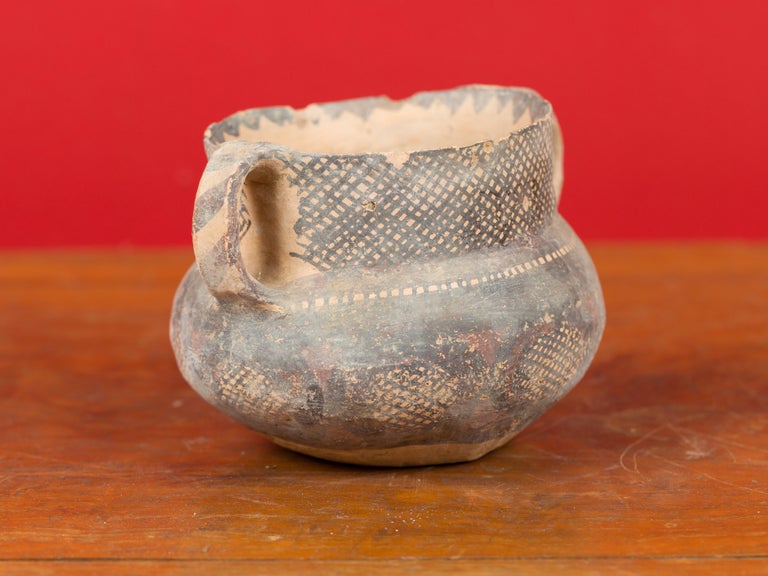 Small Neolithic Terracotta Pottery with Black Geometric Decor and ...