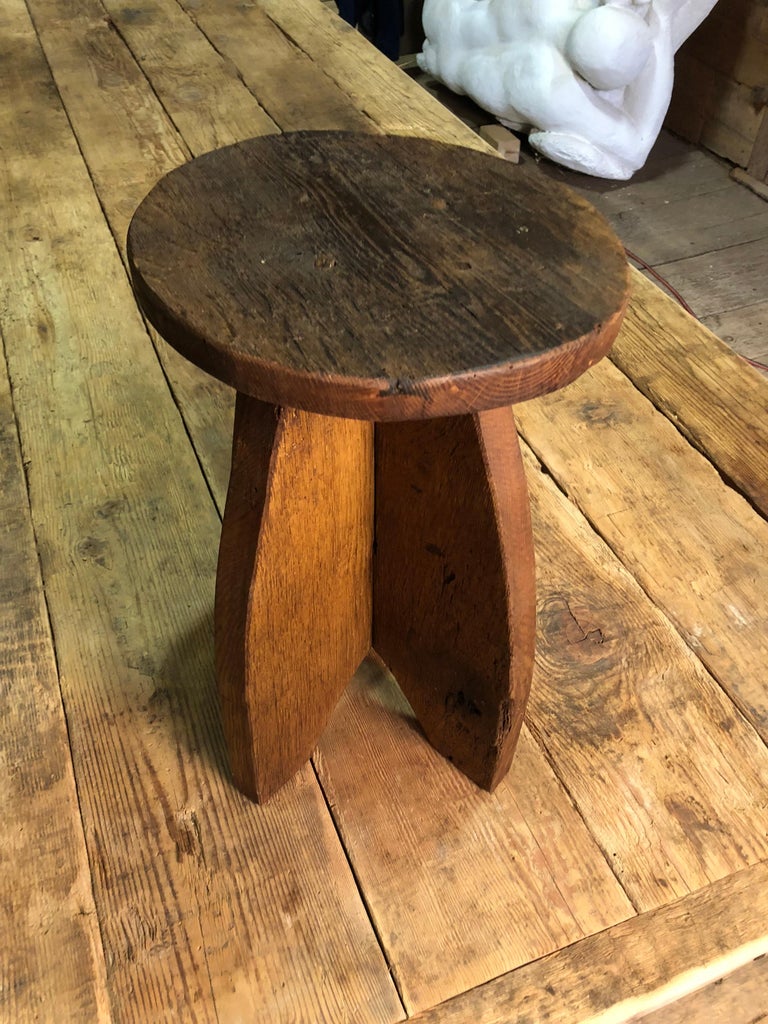 Small Oak Stool “Toad-Stool” For Sale at 1stDibs