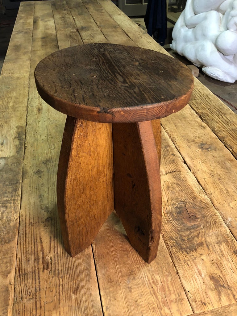 Small Oak Stool “Toad-Stool” For Sale at 1stDibs