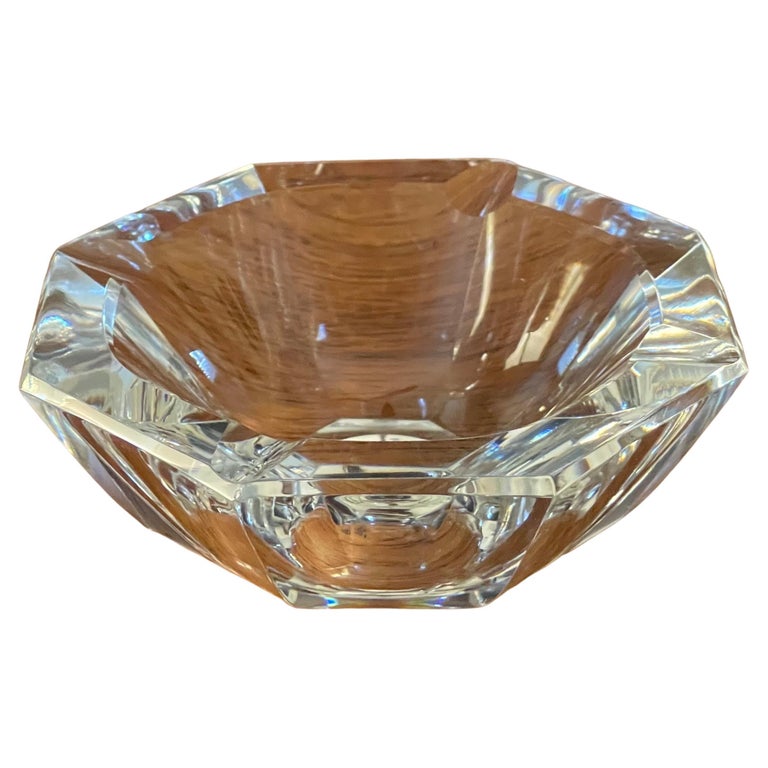 Small Octagon Shaped Crystal Ashtray by Baccarat For Sale at 1stDibs