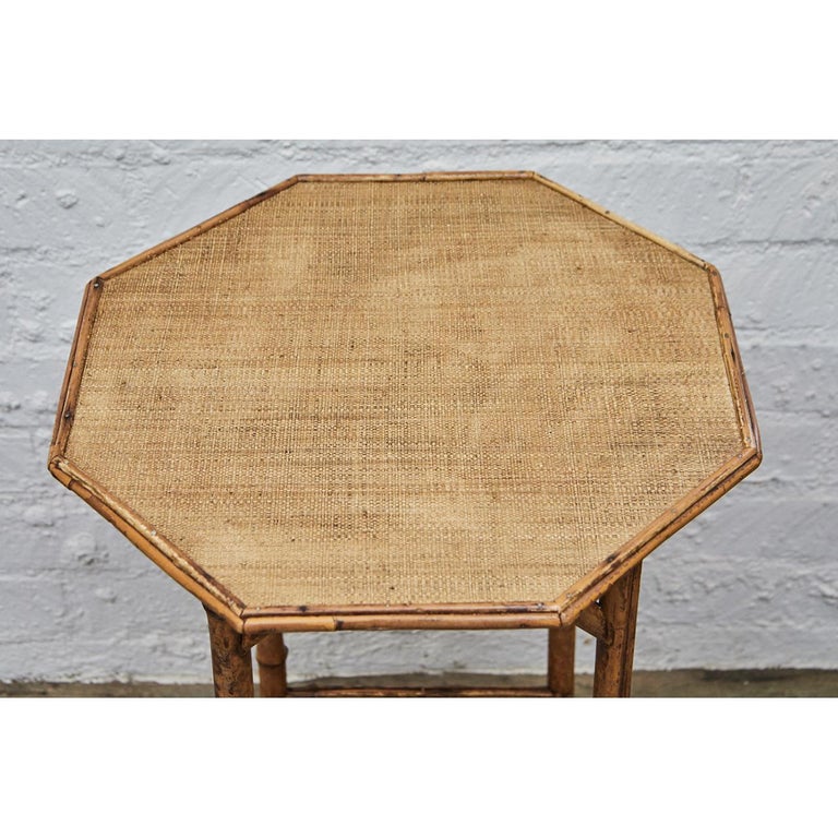 Small Octagonal Top Bamboo Side Table at 1stDibs