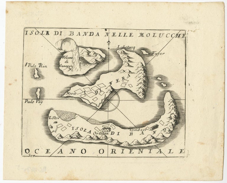 Small Old Map Depicting the Banda Islands or the Spice Islands ...