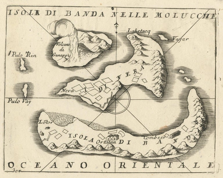 Small Old Map Depicting the Banda Islands or the Spice Islands ...