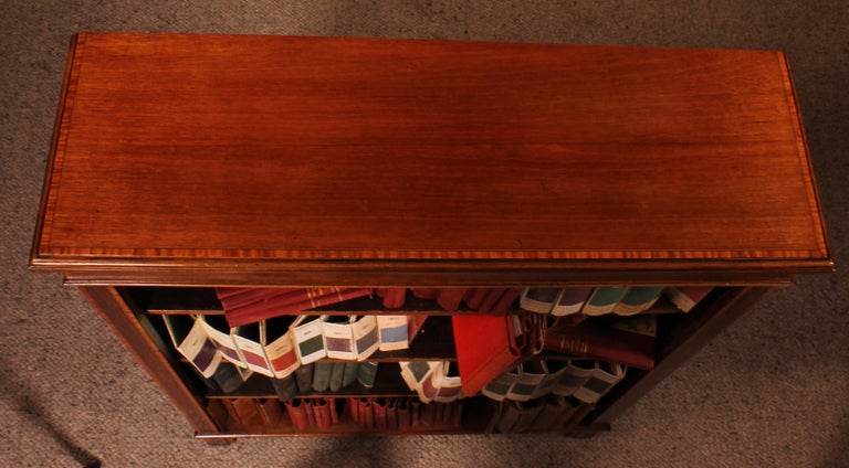 Small Open Bookcase in Mahogany and Inlays For Sale at 1stDibs