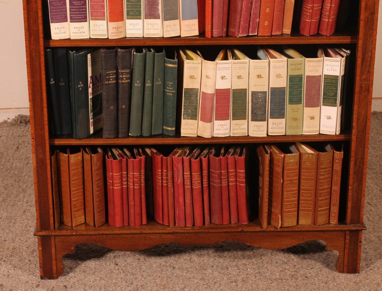 Small Open Bookcase in Mahogany and Inlays For Sale at 1stDibs