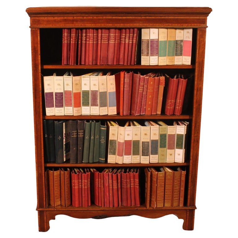 Small Open Bookcase in Mahogany and Inlays For Sale at 1stDibs