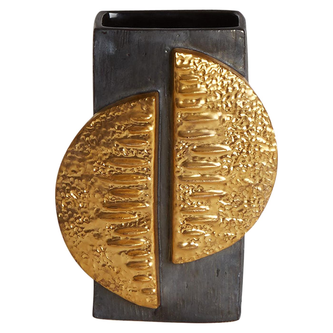 Thebes Leather and Brass Lounge Chair at 1stDibs