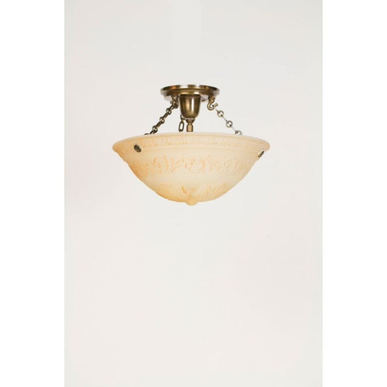Small Painted Glass Bowl Fixture For Sale at 1stDibs
