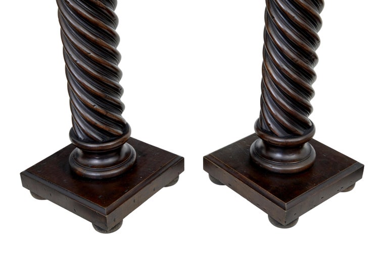 Small pair of late 19th century mahogany barley twist columns For Sale ...