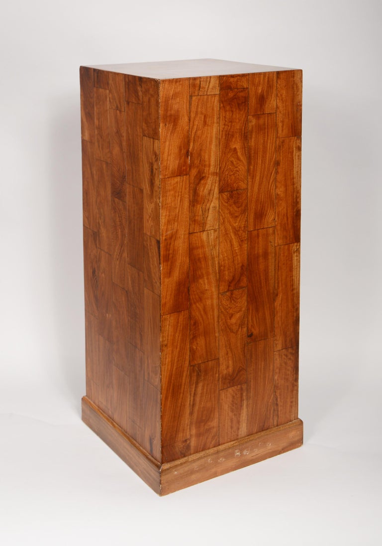 Small Patchwork Elm Pedestal or Stand For Sale at 1stDibs
