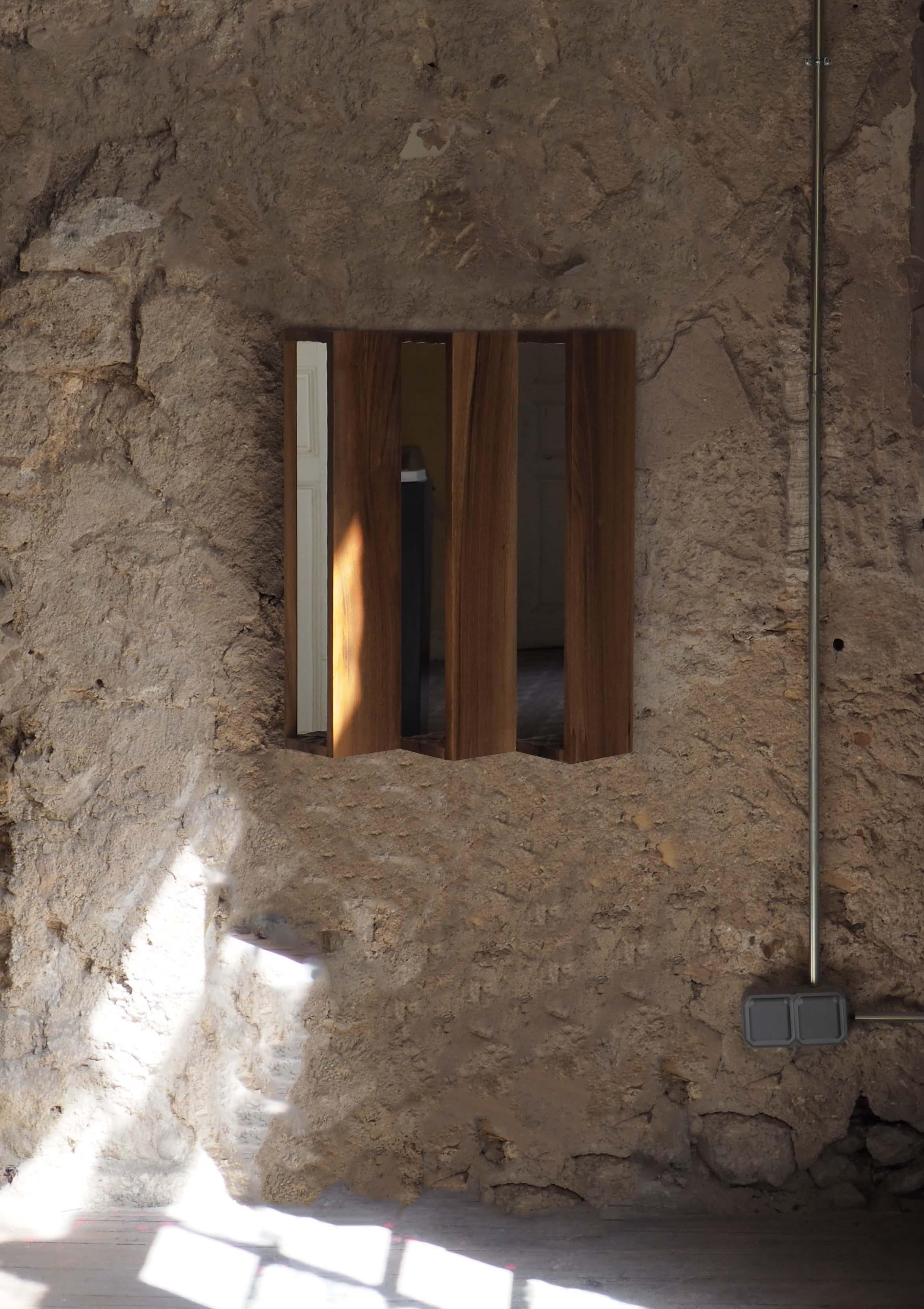 Small PERCEPTION mirror, Walnut wood, Handmade in France For Sale at ...