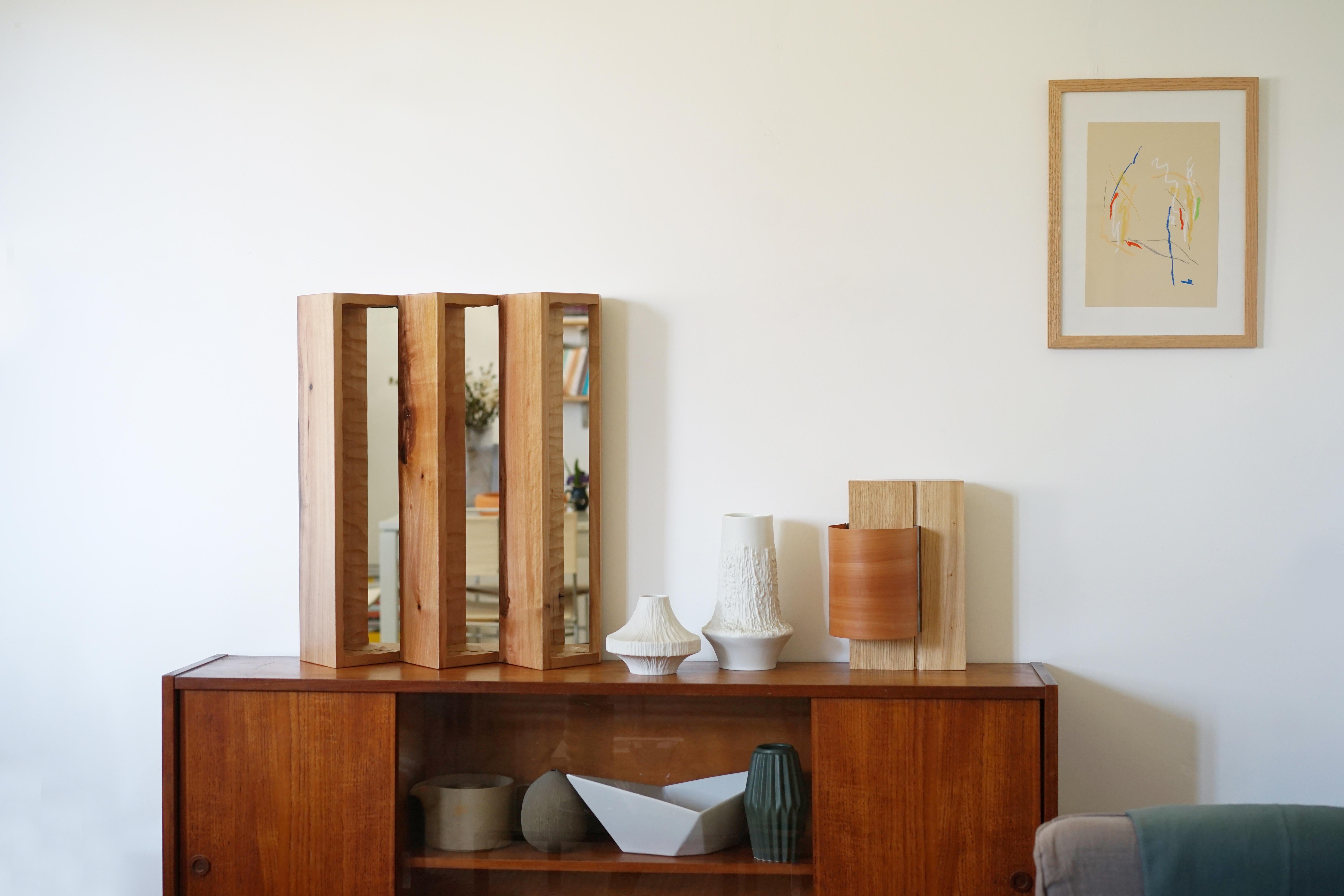 Small PERCEPTION mirror, Walnut wood, Handmade in France For Sale at ...