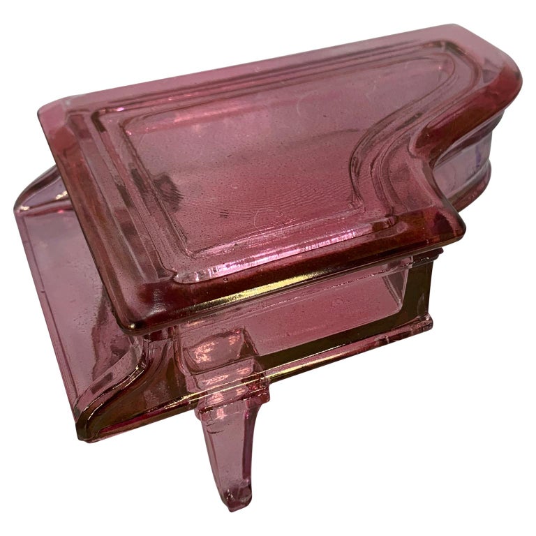 Small Pink Glass Grand Piano Jewelry Box at 1stDibs | small glass ...