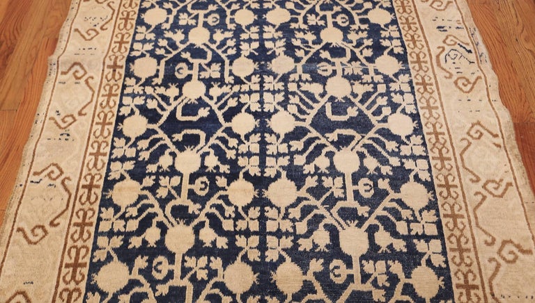 Small Pomegranate Design Antique Khotan Rug. Size: 4 ft 6 in x 8 ft 3 ...