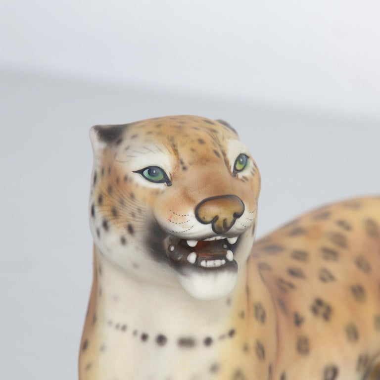 Small Porcelain Leopard Sculpture, Italy at 1stDibs