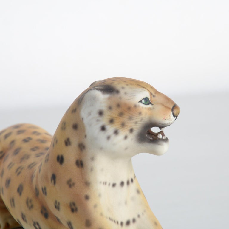 Small Porcelain Leopard Sculpture, Italy at 1stDibs