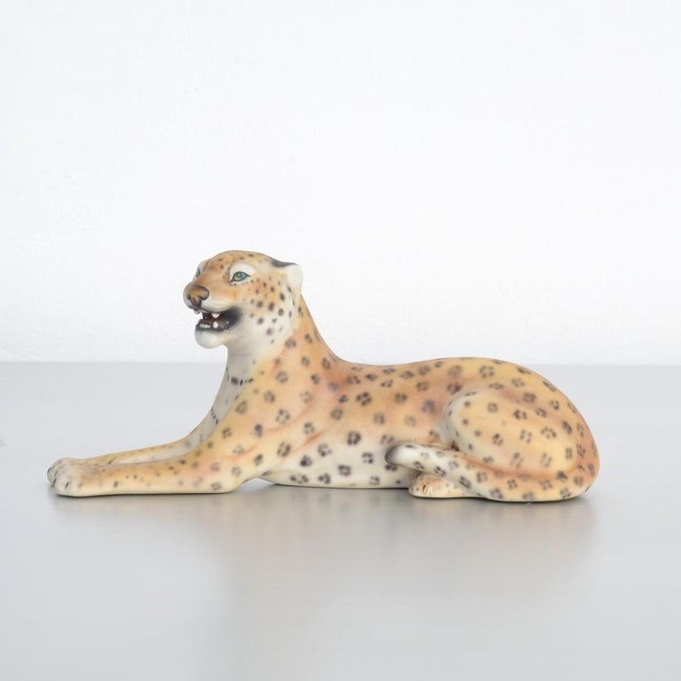 Small Porcelain Leopard Sculpture, Italy at 1stDibs