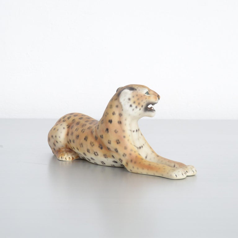 Small Porcelain Leopard Sculpture, Italy at 1stDibs