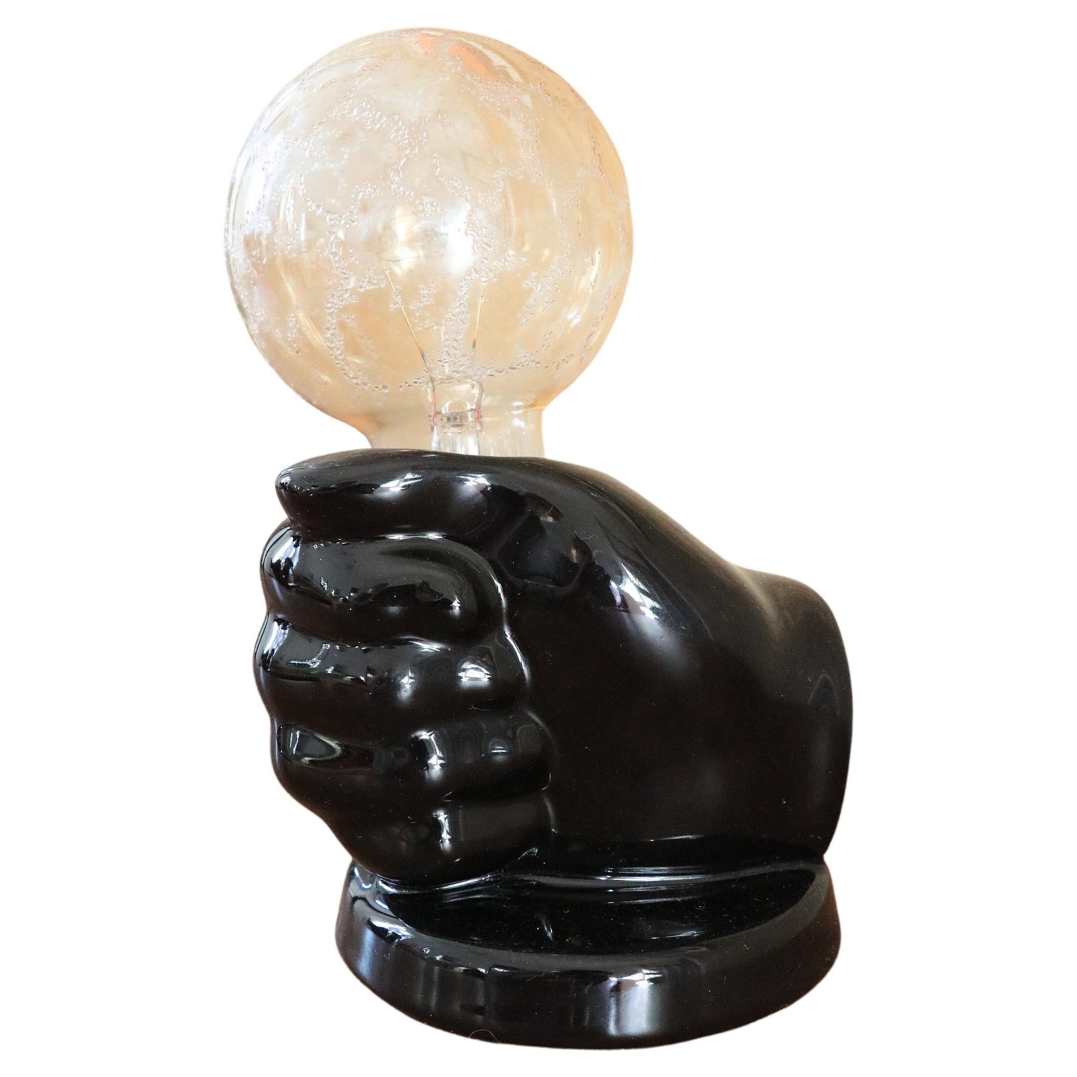 Small Pottery Table Lamp, Shape of a Hand, 1980s, by Aro Germany For ...