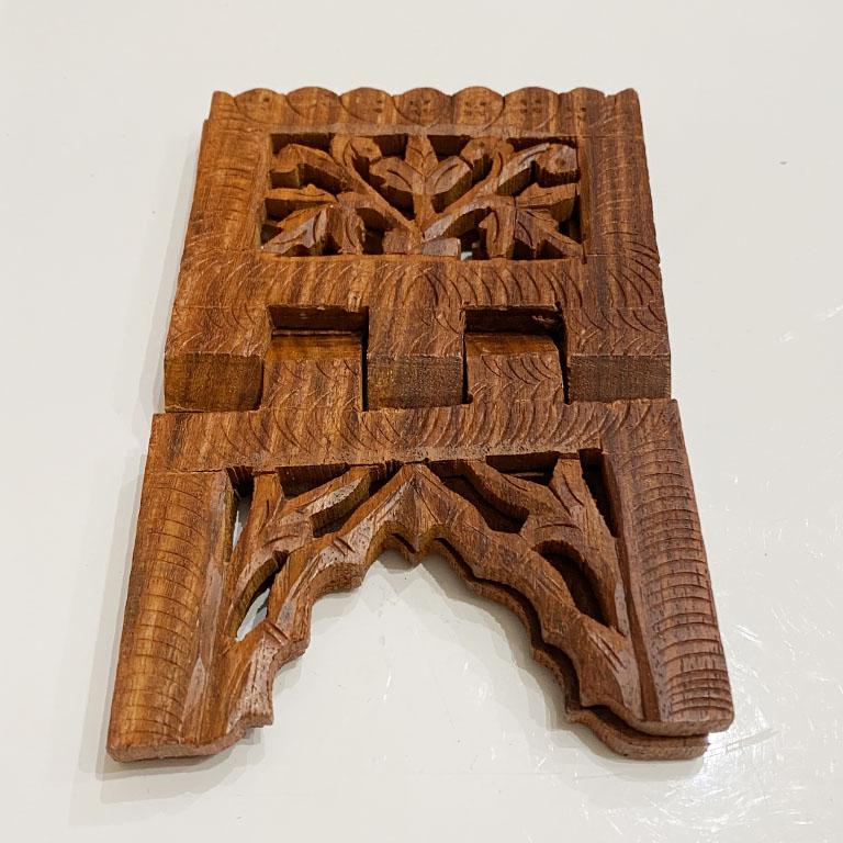 Small Brown Carved Wood Collapsible Book or Bible Stand For Sale at ...
