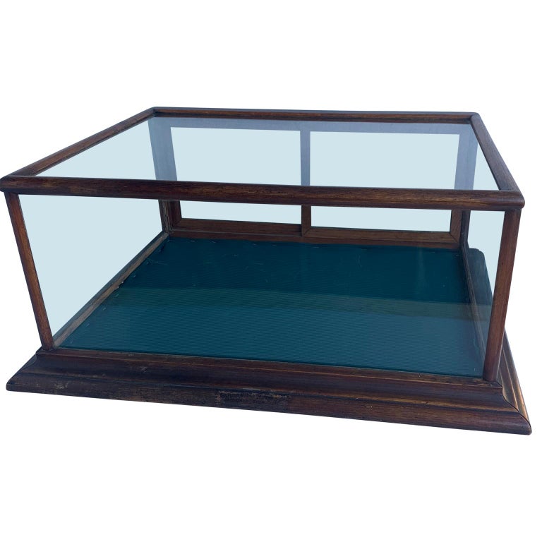 Small Rectangular Mahogany And Glass Table Display Case at 1stDibs
