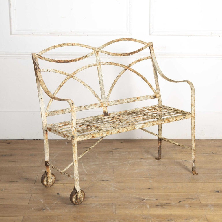 Small Regency Wrought Iron Strap Work Bench at 1stDibs