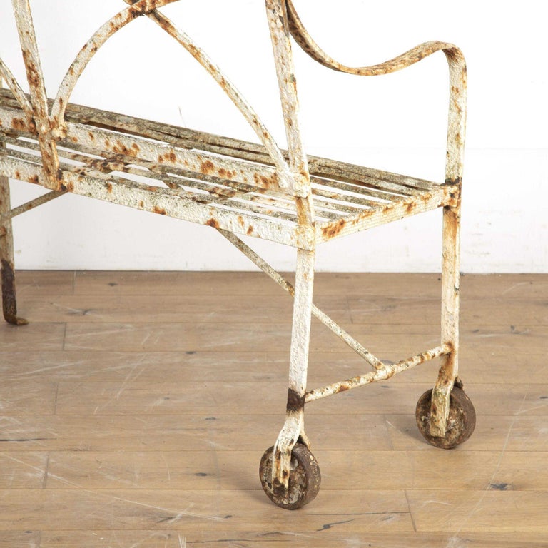 Small Regency Wrought Iron Strap Work Bench at 1stDibs
