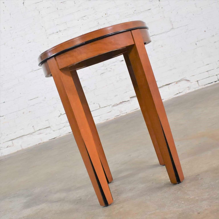 Small Round Art Deco Style Side Table or End Table by Hickory Business ...