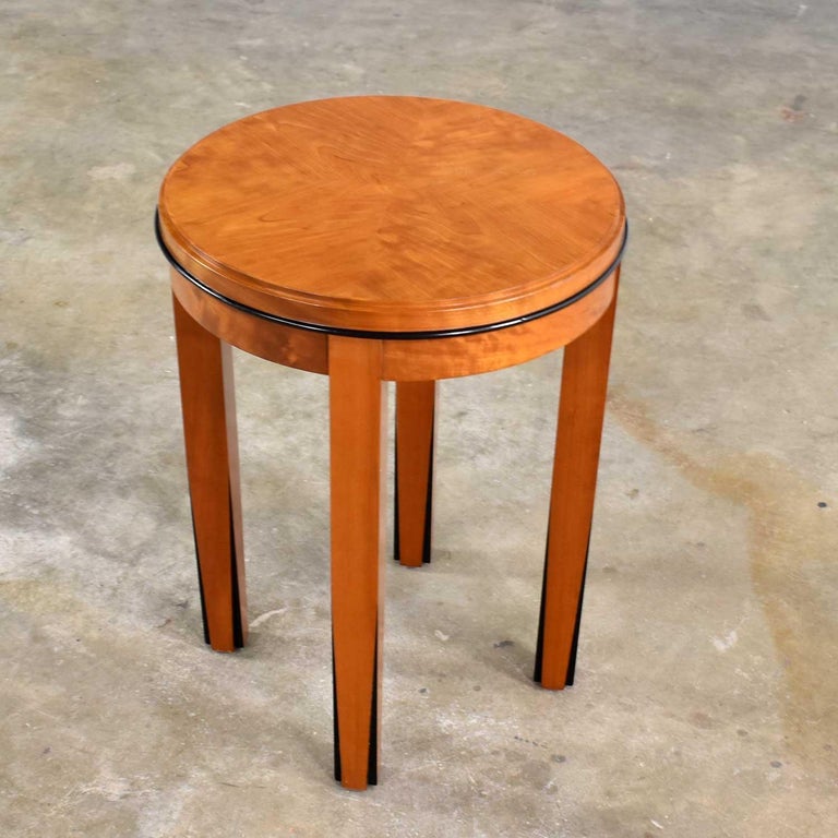 Small Round Art Deco Style Side Table or End Table by Hickory Business ...