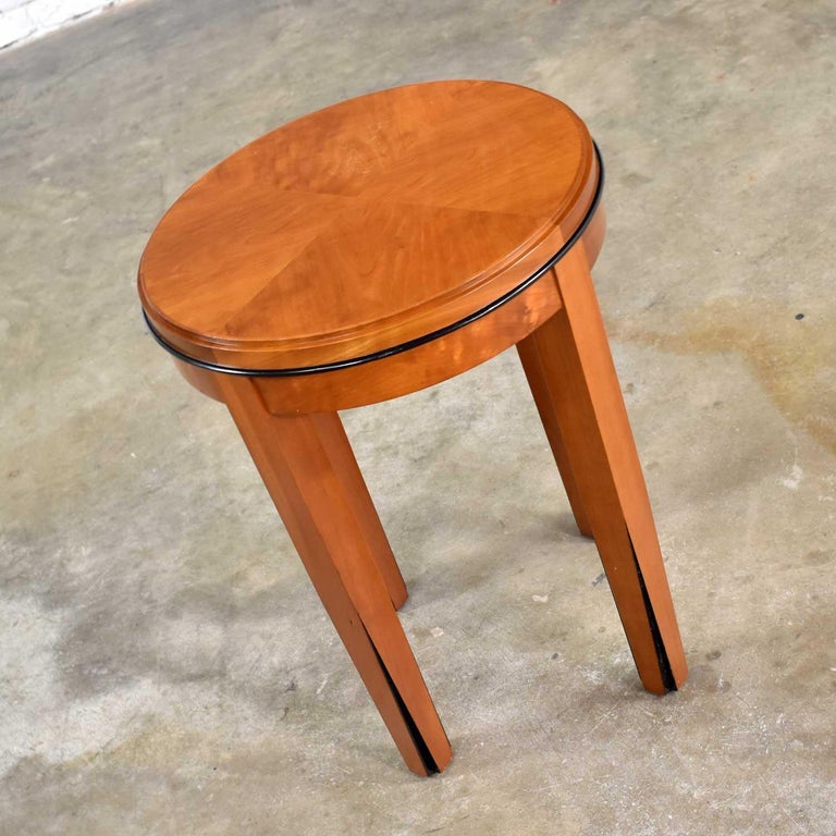 Small Round Art Deco Style Side Table or End Table by Hickory Business ...