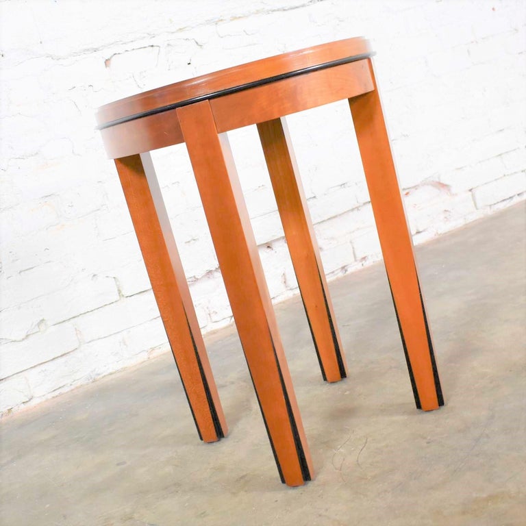 Small Round Art Deco Style Side Table or End Table by Hickory Business ...