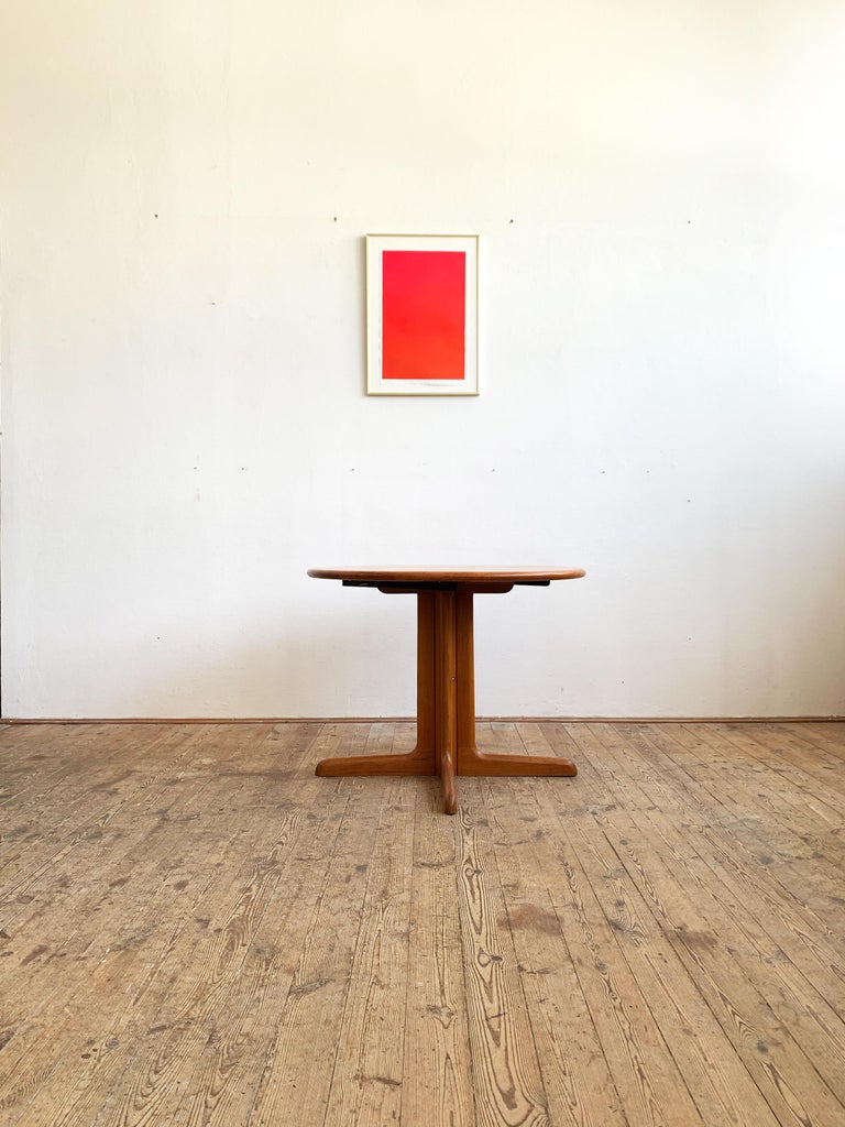 Small Round Danish Mid Century Modern Design Teak Dining Table, Denmark ...